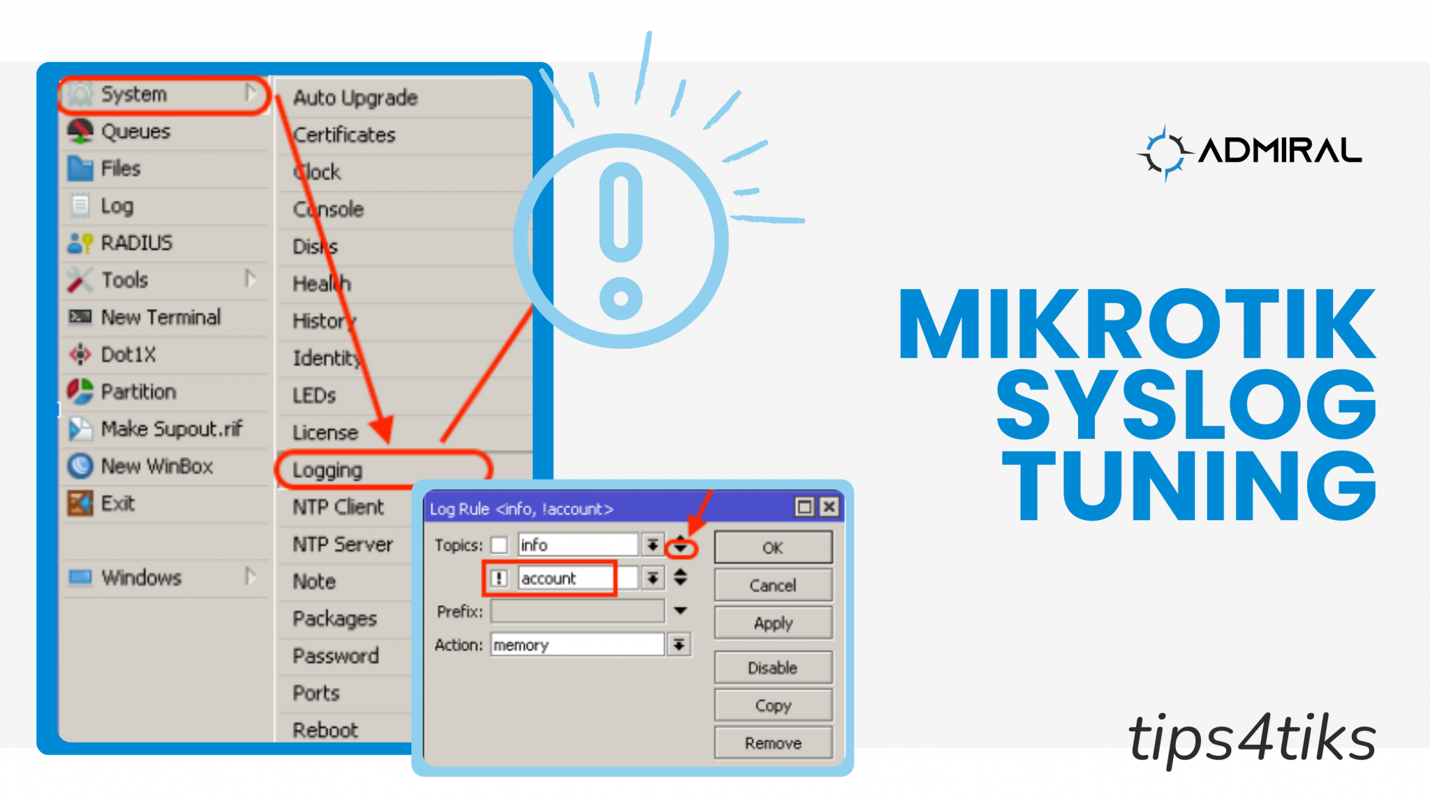 MikroTik Logging Tips - Tips4Tiks - Admiral Platform