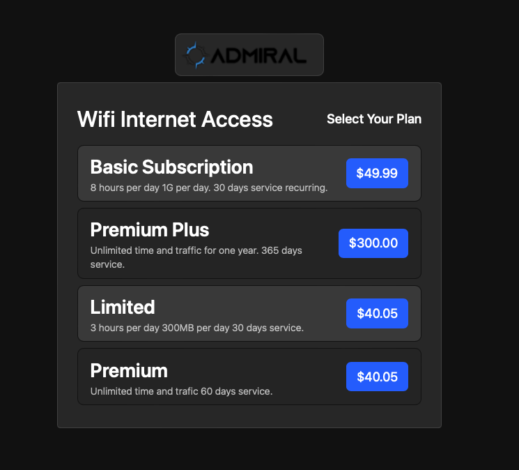 Anchor Captive Portal - Admiral Platform